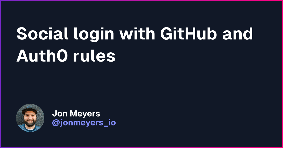 Social login with GitHub and Auth0 rules